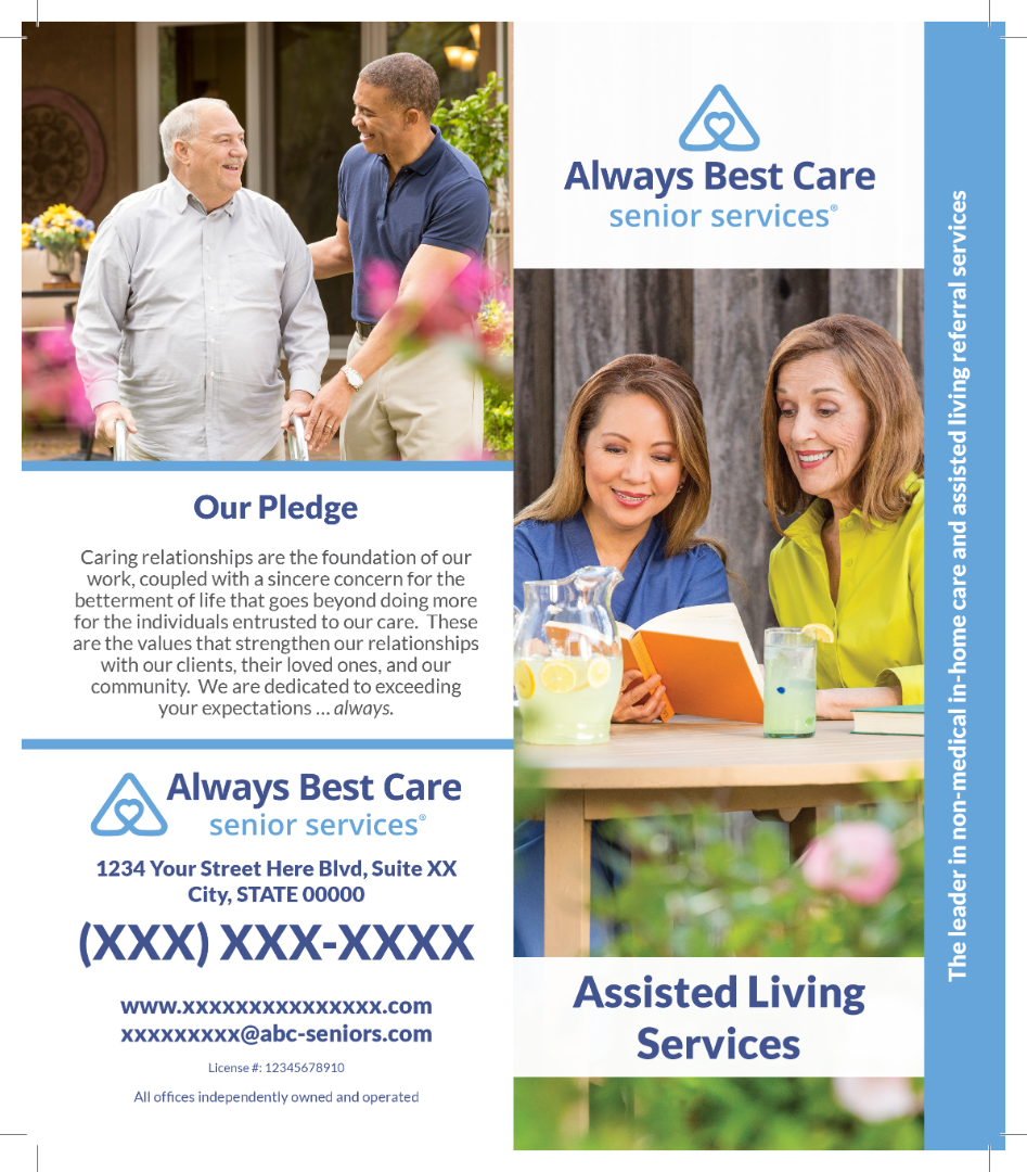 Assisted Living Brochure Half Fold ABC Company Store